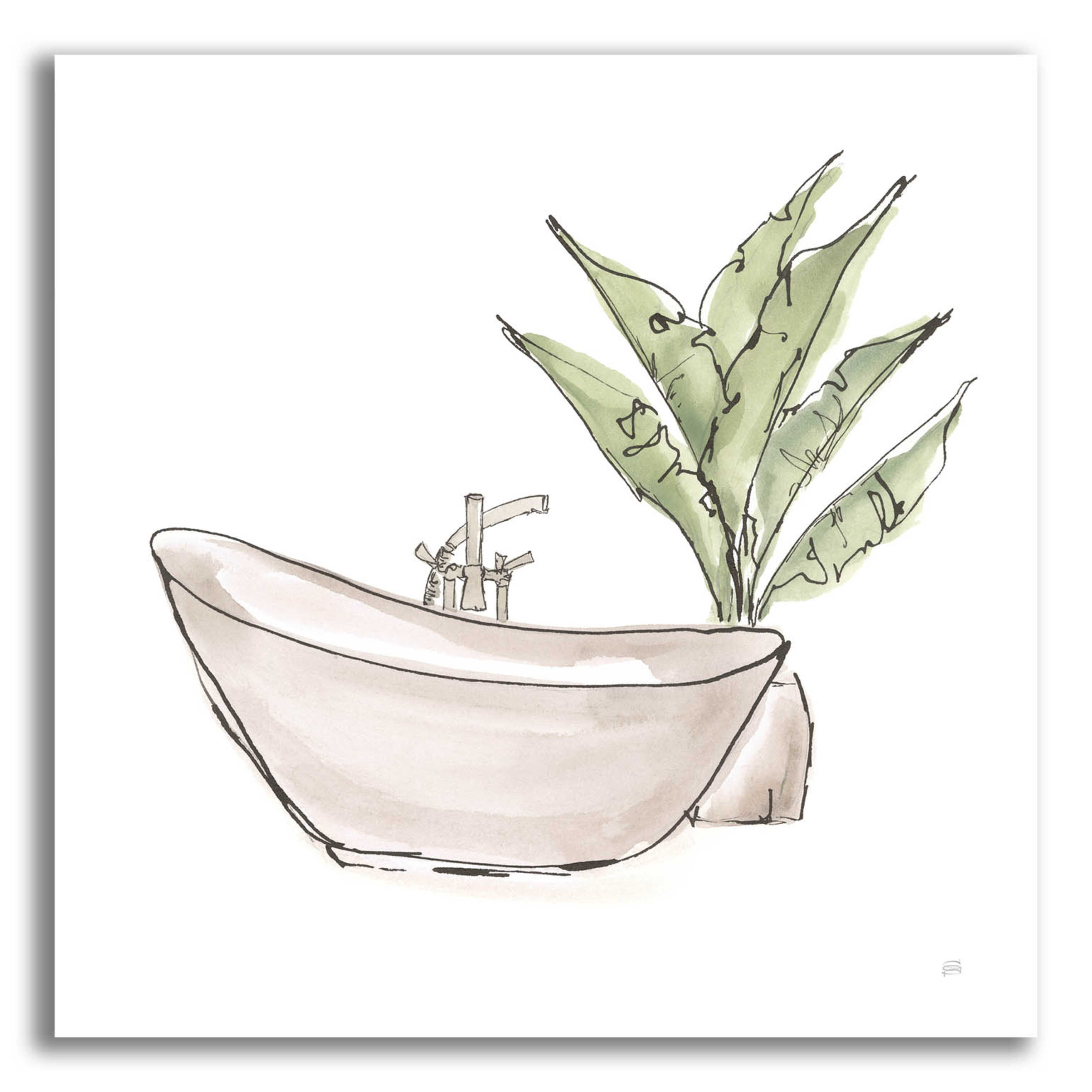 Red Barrel Studio® Neutral Tub VI by Chris Paschke - Unframed Painting ...