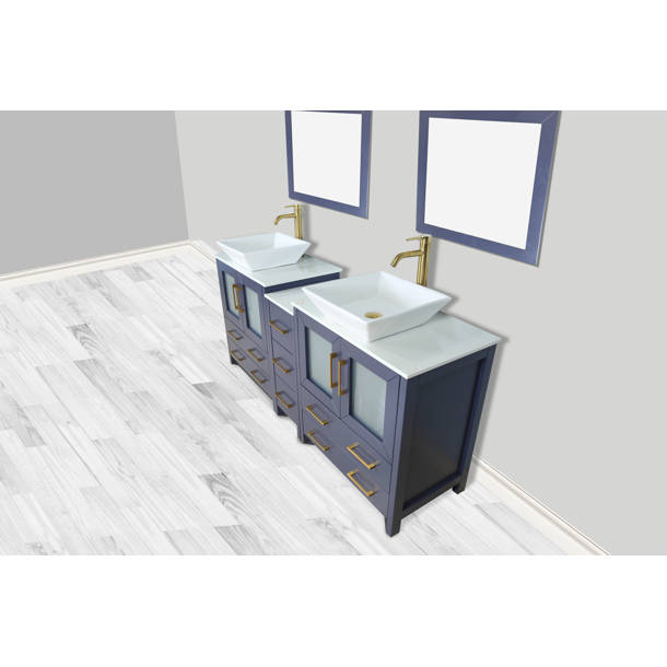 Wade Logan® Karson 29.9'' Double Bathroom Vanity with Engineered Marble ...