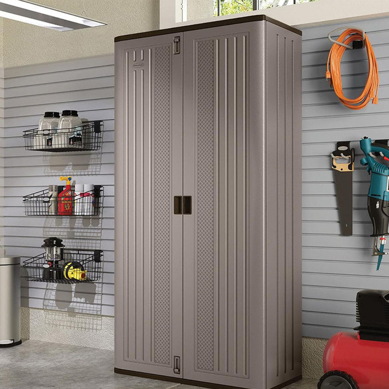 WFX Utility™ Tall Heavy-Duty Adjustable Resin Storage Cabinet with 3 ...