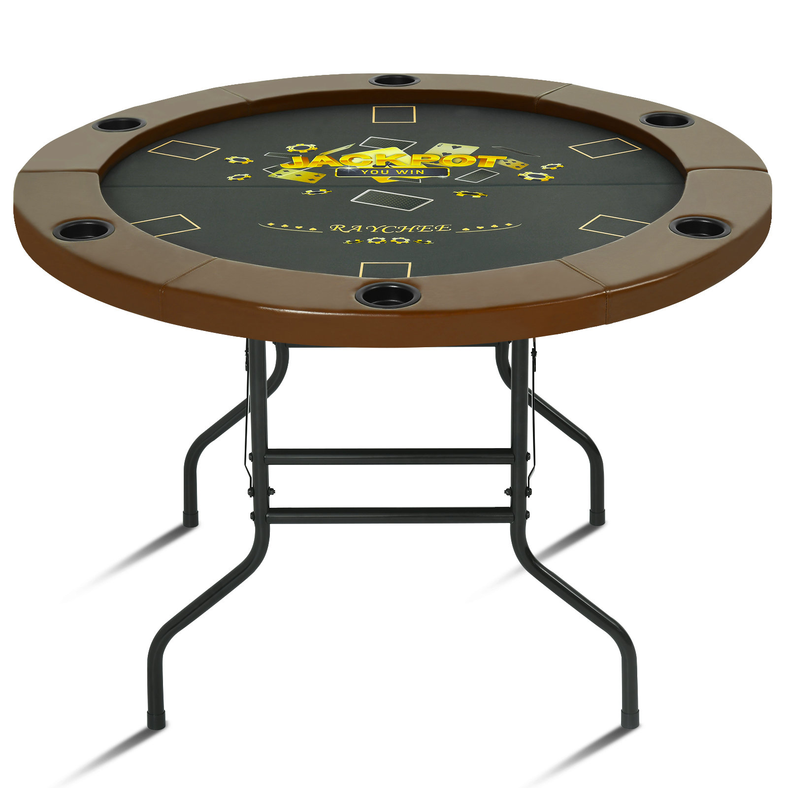 RayChee Poker Table RayChee 46" 6-Player Foldable Poker Table, Round ...