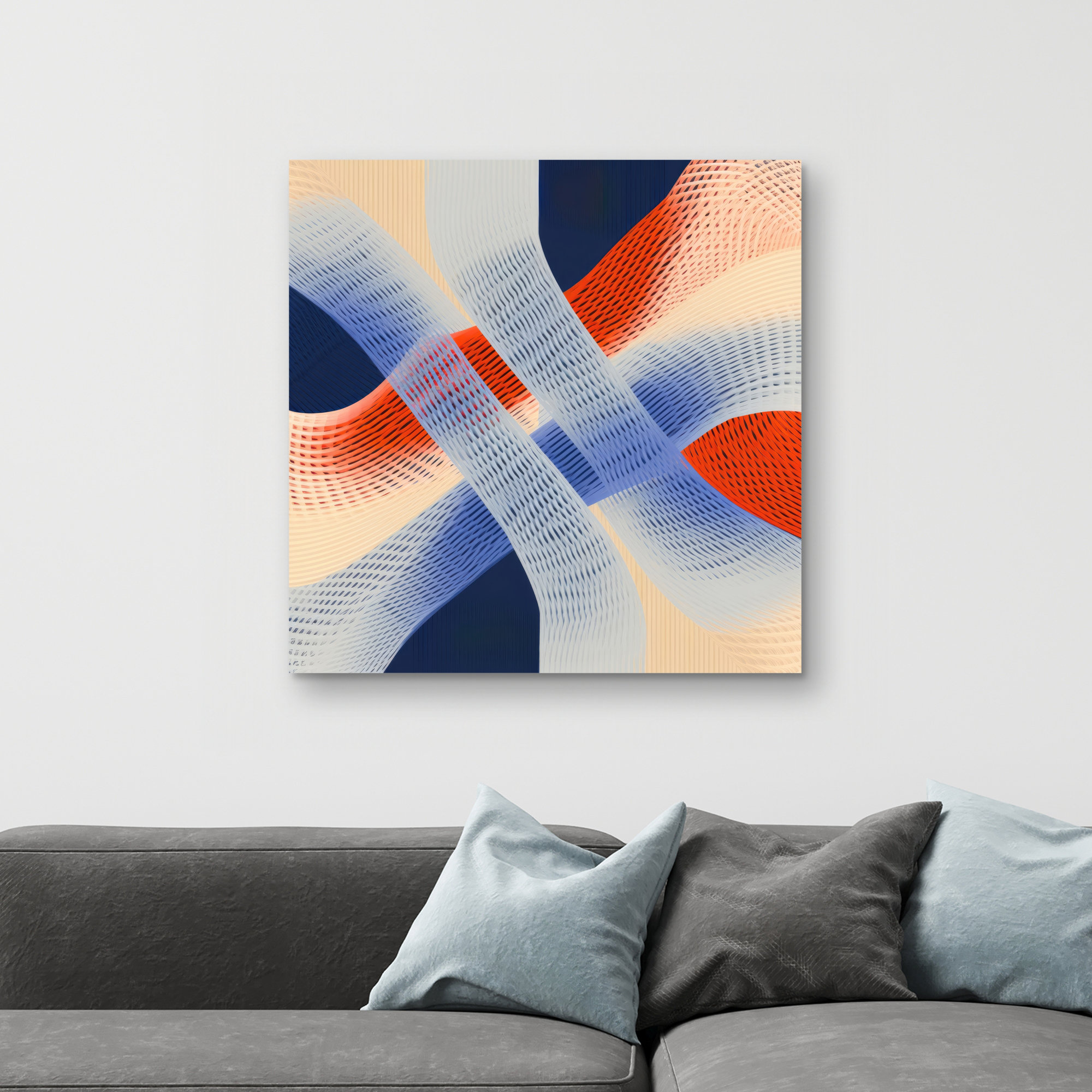 Lark Manor™ Abstract threading - 32"x32" art on canvas | Wayfair