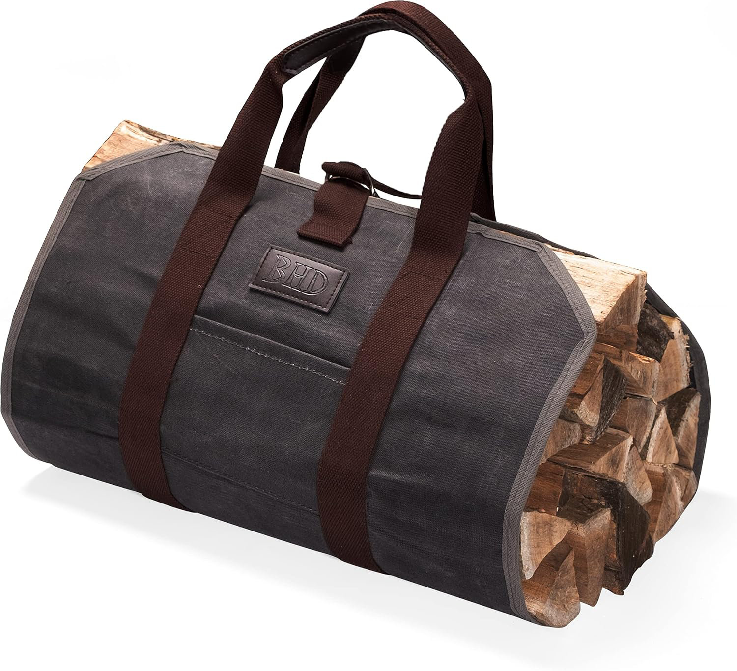 17 Stories Firewood Fireplace Carrier Logs Tote Holder 20 oz Waxed ...