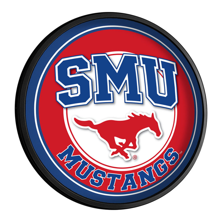 The Fan-Brand SMU Mustangs: Round Slimline Lighted Wall Sign | Wayfair