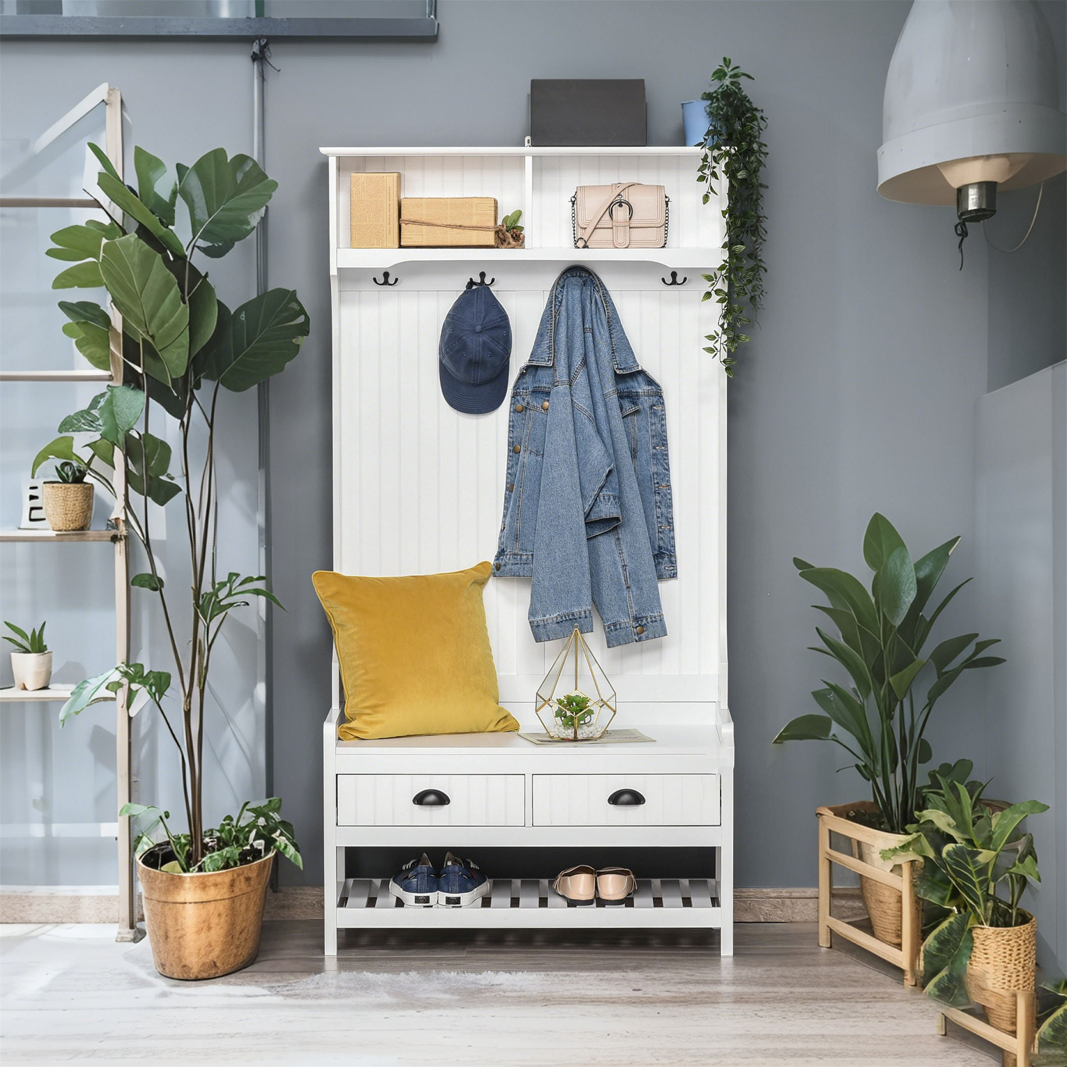 Red Barrel Studio Versatile Hall Tree with Multiple Storage Options and ...