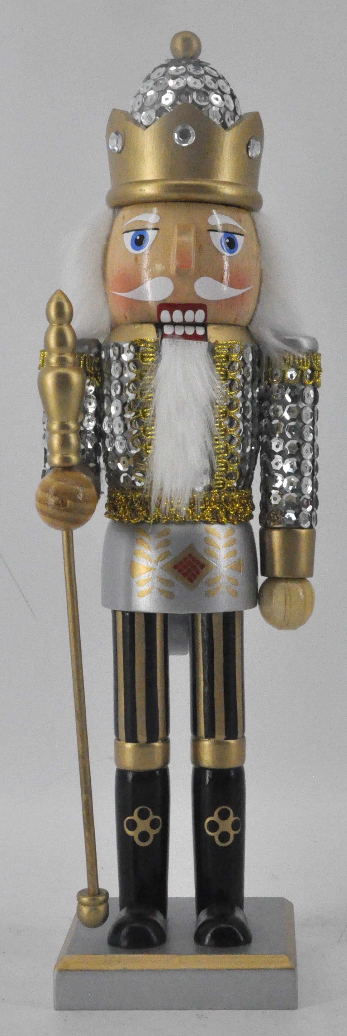 The Holiday Aisle® 14" Silver/Gold Sequin Soldier Nutcracker AA ...