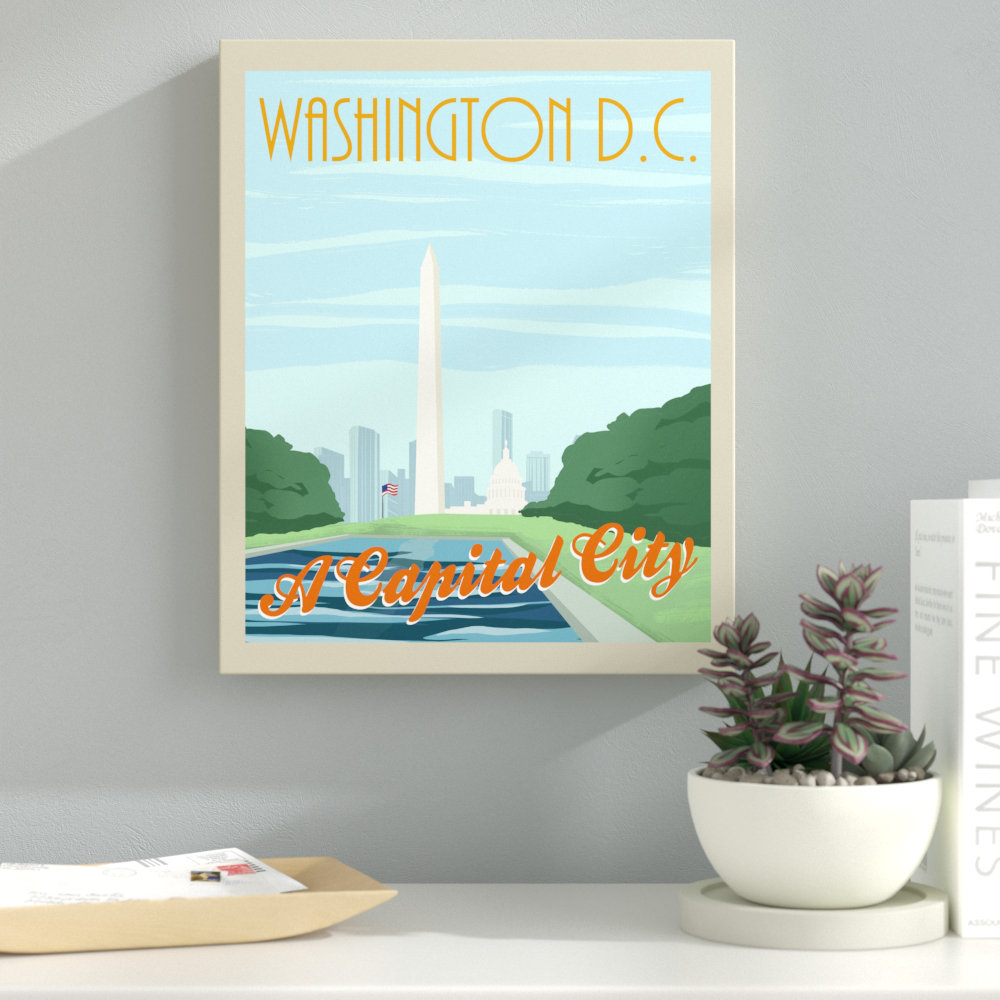Ebern Designs 'Washington DC Postcard' Graphic Art Print | Wayfair
