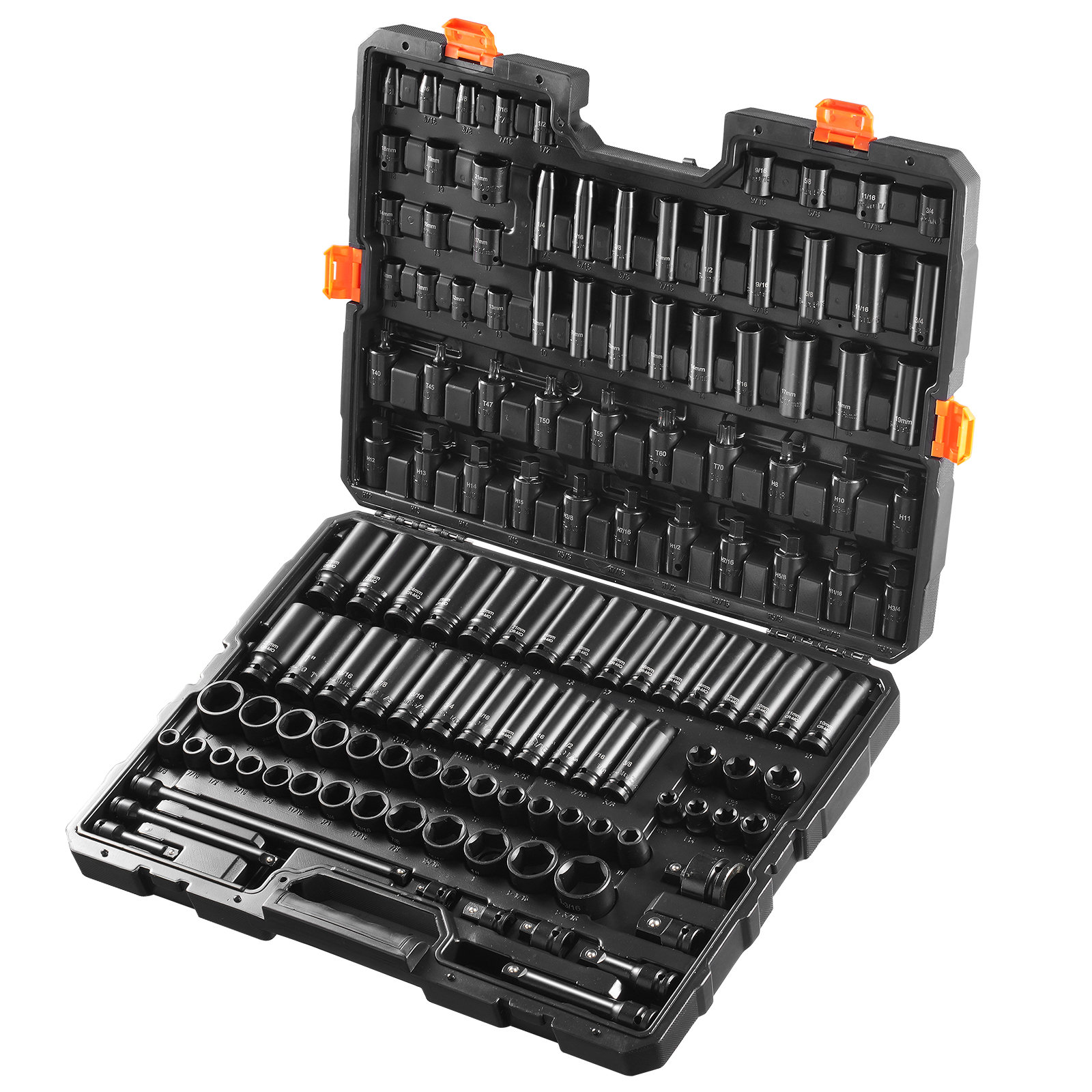 WFX Utility™ Impact Sockets Set 130PCS 6-Point 3/8" & 1/2" Drive Bit ...