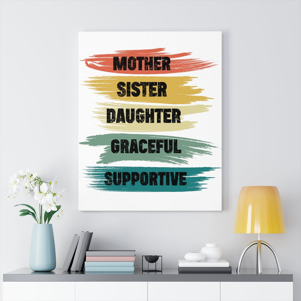 Trinx Inspirational Quote Canvas Mother Graceful Supportive Wall Art ...