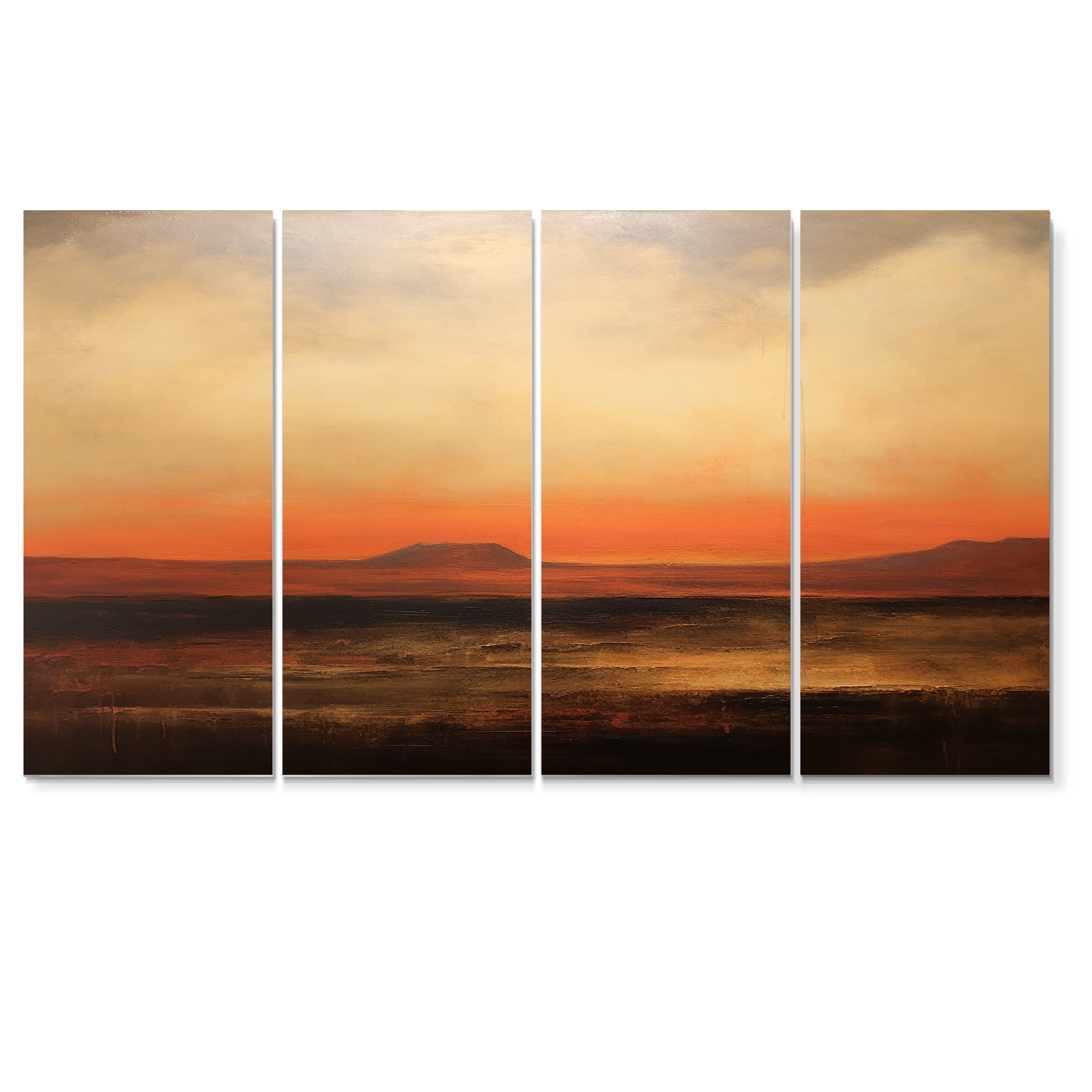 Millwood Pines Impressionist Orange Sunset Mountains - Abstract ...
