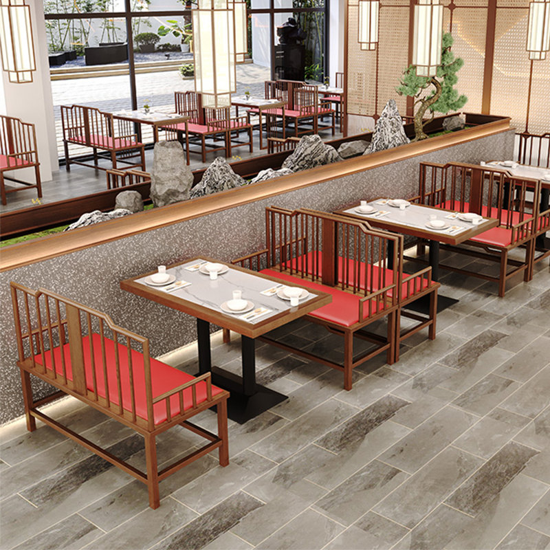 Visual card holder Retro Light Luxury Restaurant Hotel Benches Faux ...