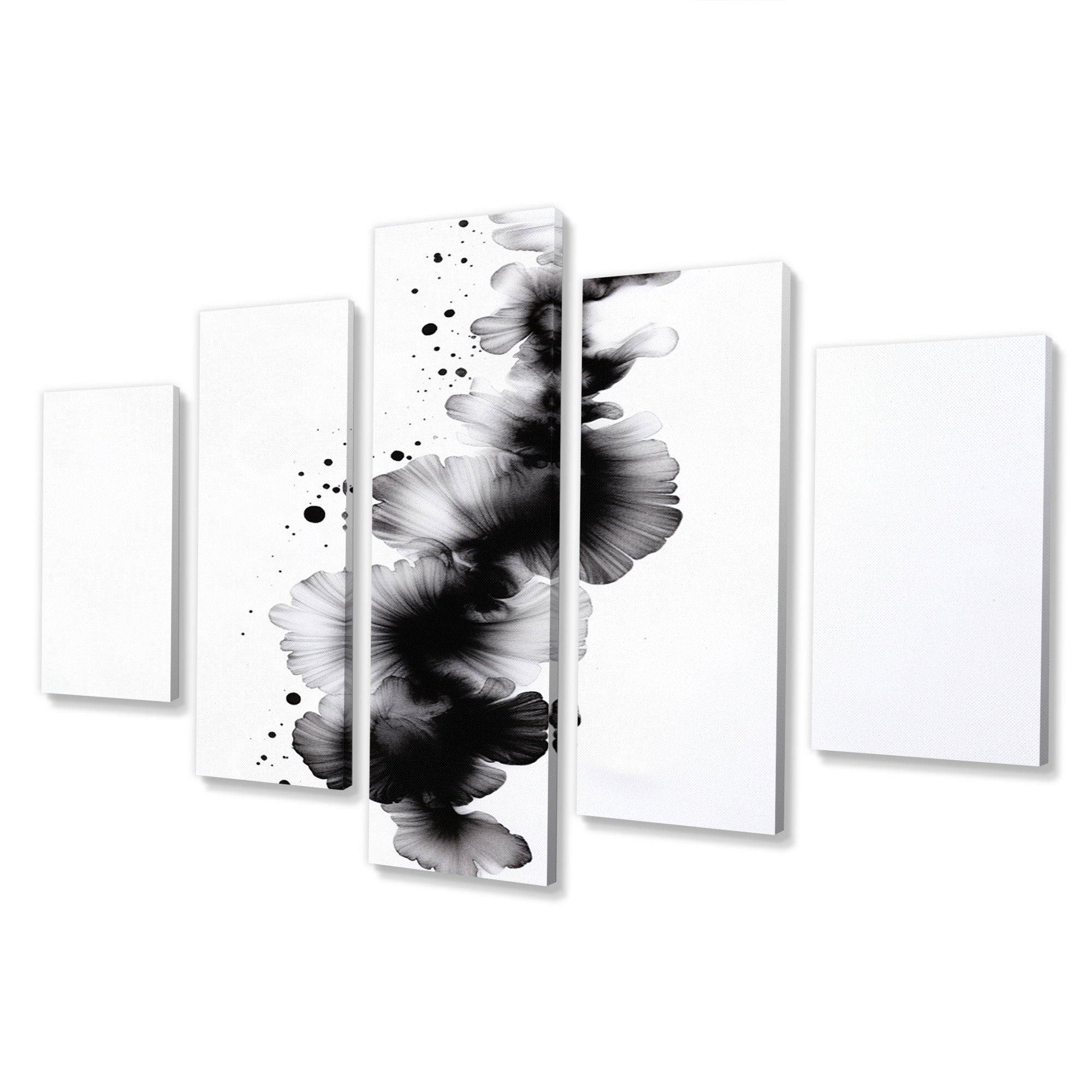 Ivy Bronx Subtle Ink Monochromatic Symphony - Abstract Canvas Wall Art ...