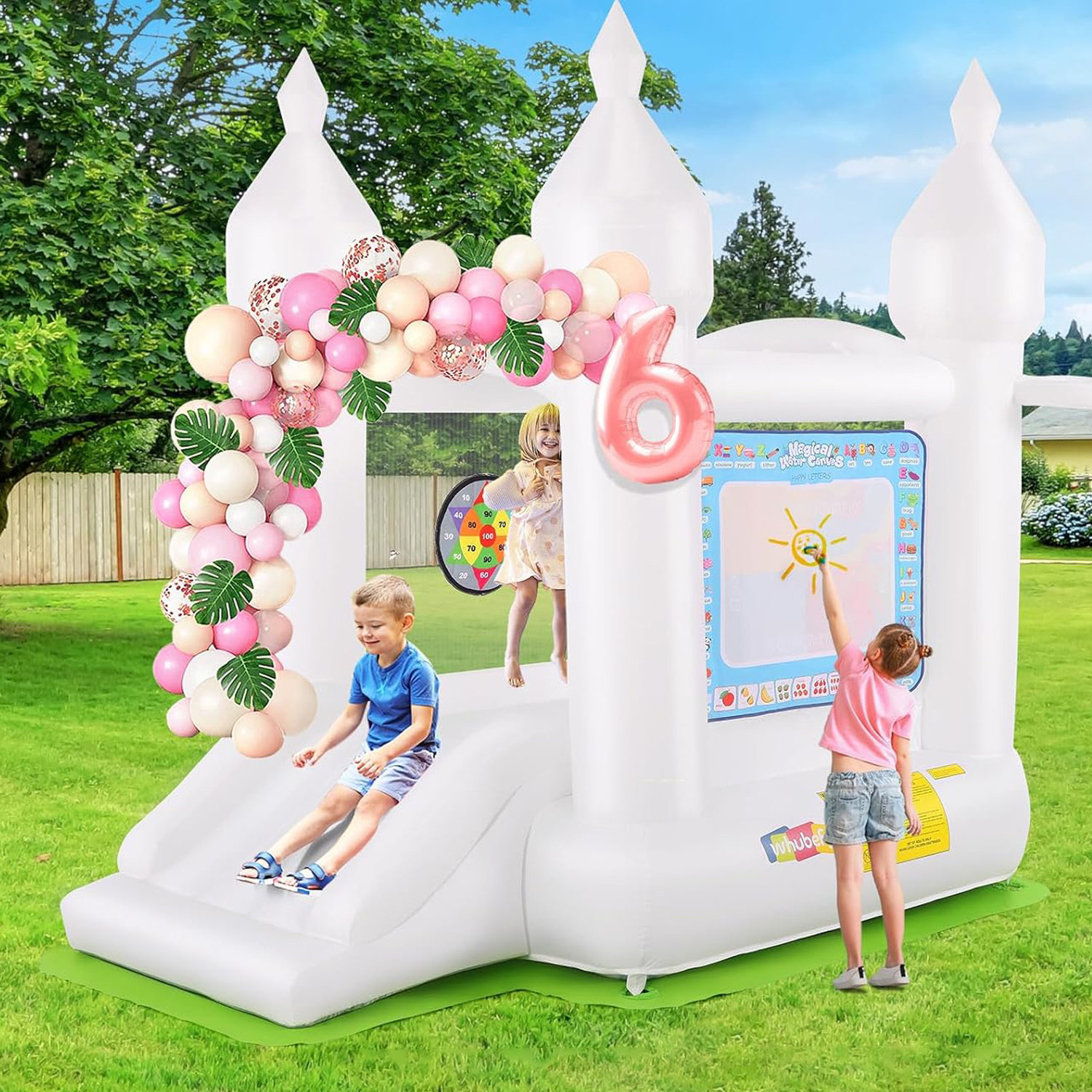 Homdox 8.8' X 5.8' Inflatable Bounce House(No Blower Included ...