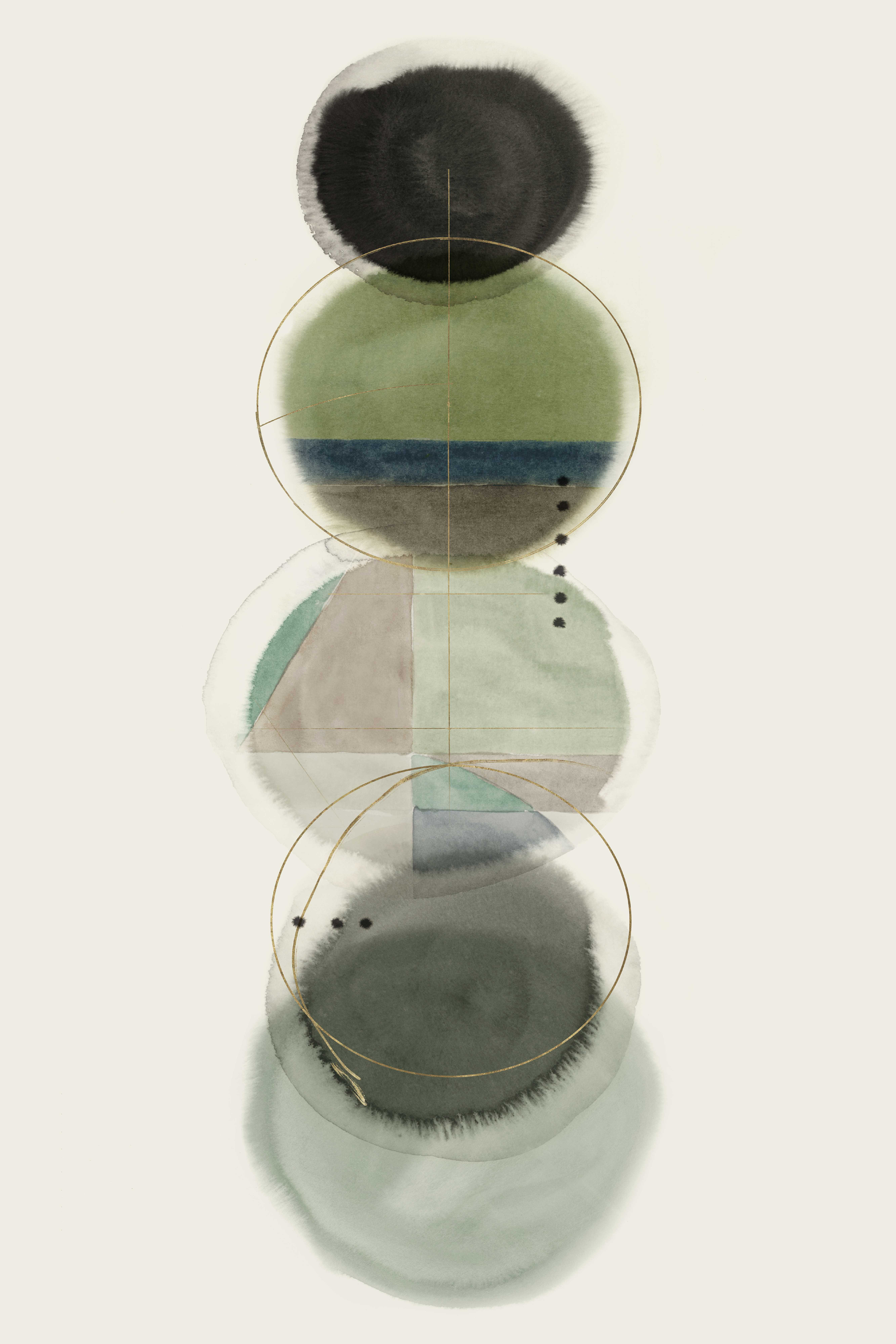 George Oliver Stacked Circles I by Hazel J - Wrapped Canvas Print ...
