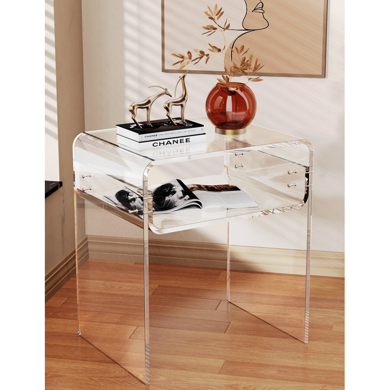Ivy Bronx Devontre Acrylic End Table 2-Tier Home Décor & Reviews | Wayfair