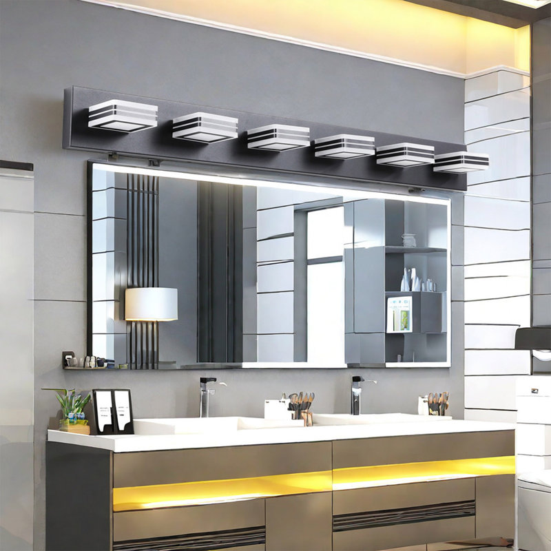 Wrought Studio™ 6-Light Dimmable Bathroom Lighting With 360° Rotating ...