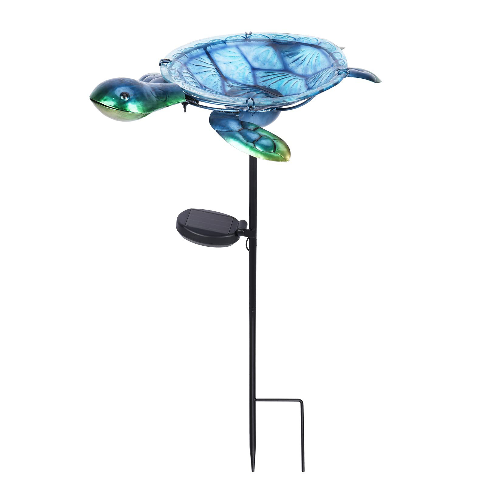 Bayou Breeze Outdoor Bird Bath Solar Birdbath With Turtle Metal Stake ...
