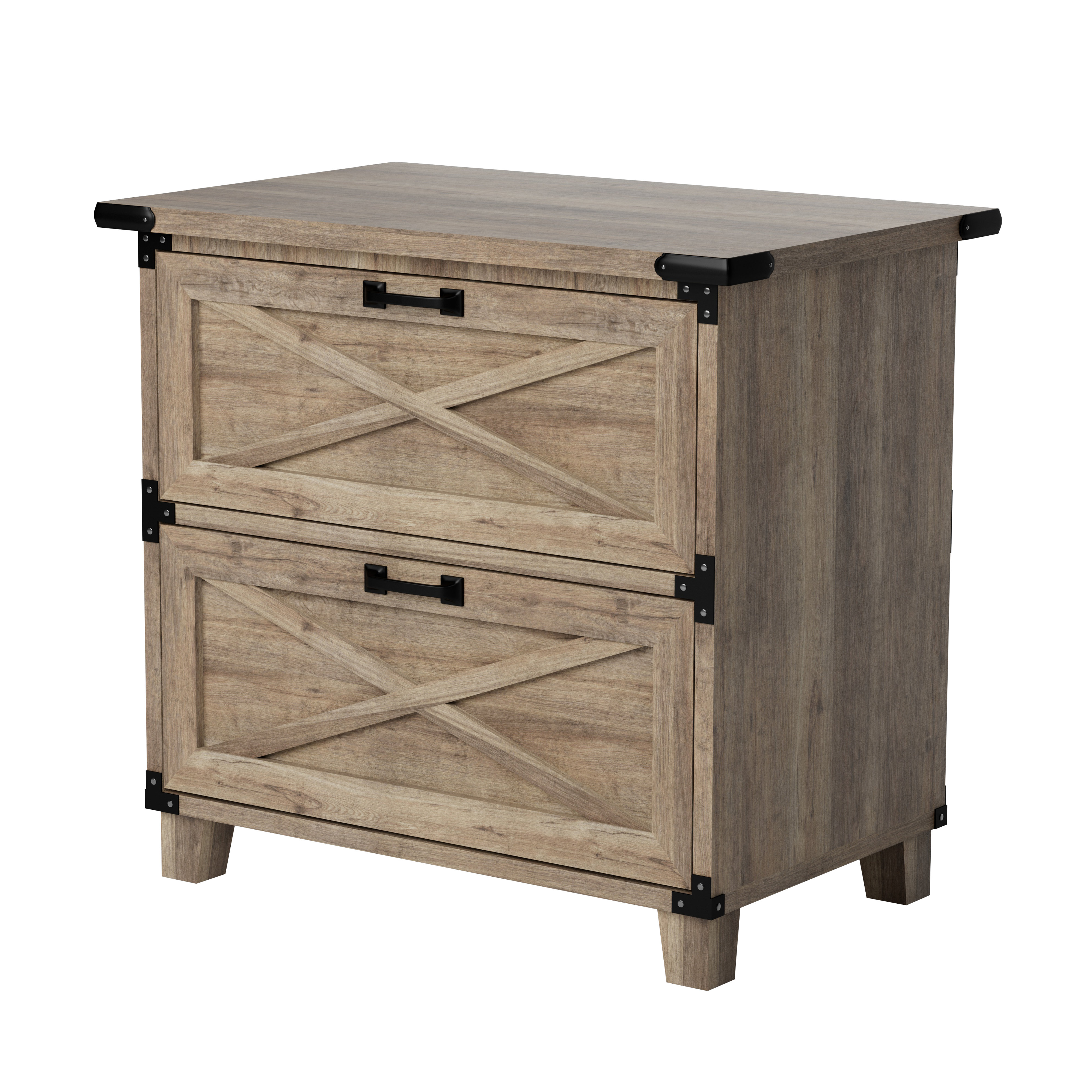 Ophelia & Co. Rustic Oak 2-Drawer Laminate File Cabinet | Wayfair