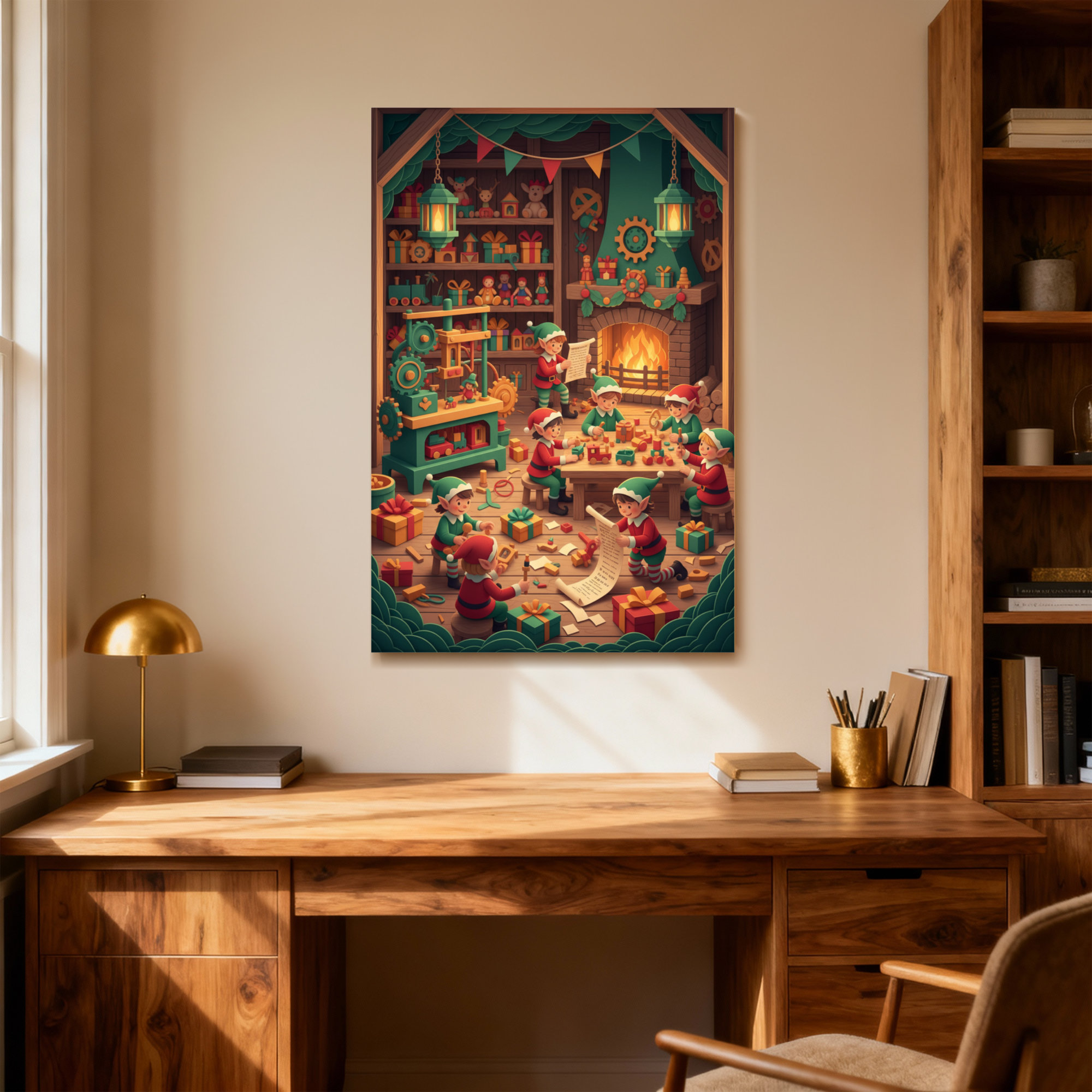 August Grove Christmas Christmas Elves, scène d'atelier - Wayfair Canada