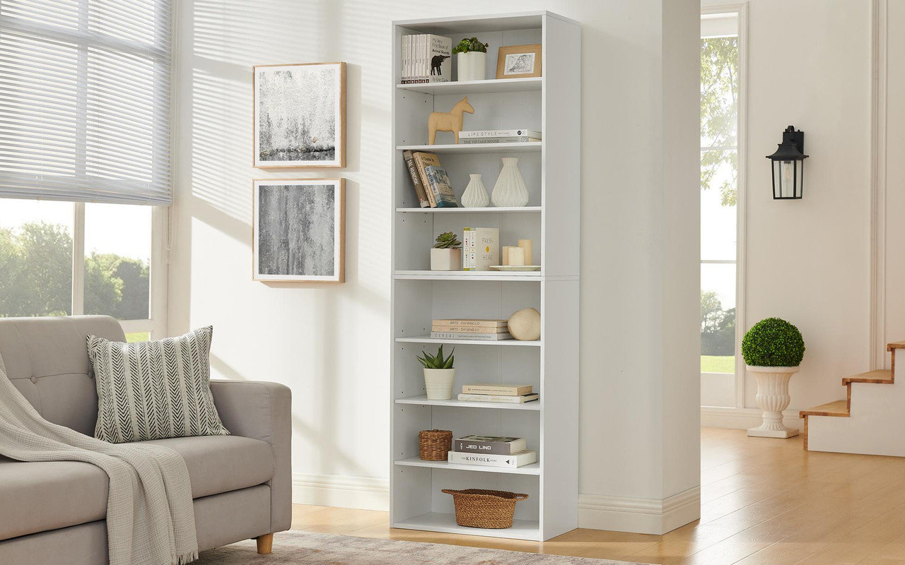 Latitude Run® 8-Tier Adjustable CD/DVD Storage Bookcase - Modular Media ...