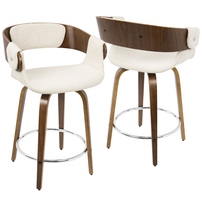 Wade Logan® Boulemane Swivel Upholstered Counter Stool & Reviews | Wayfair
