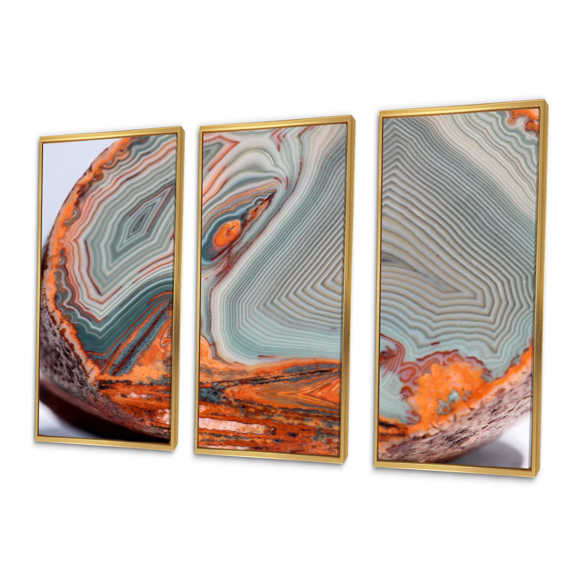 Wrought Studio™ Beautiful Lake Superior Agate - 3 Piece Floater Frame ...