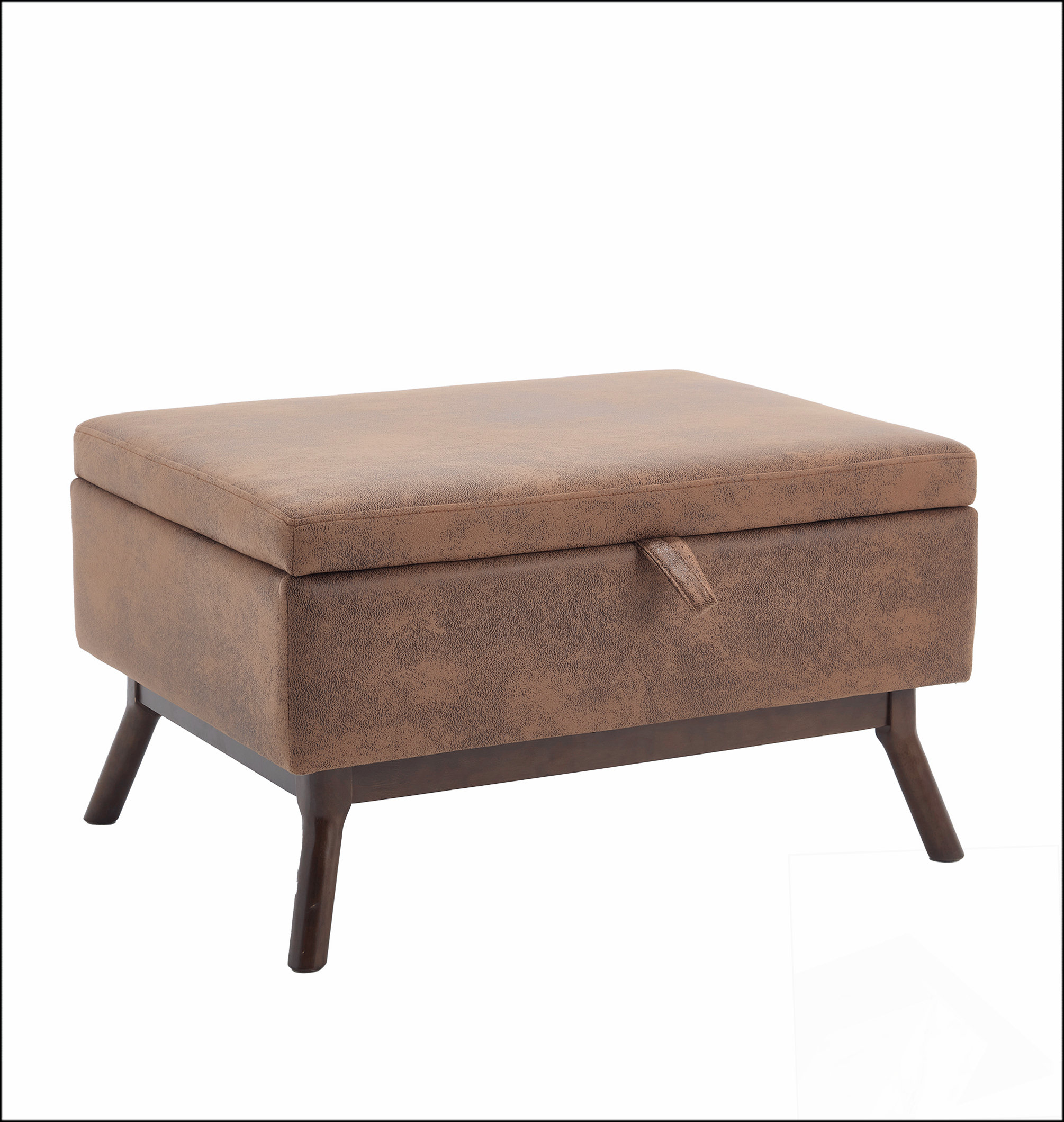 Mercer41 Mid-century modern square coffee table storage bench ...