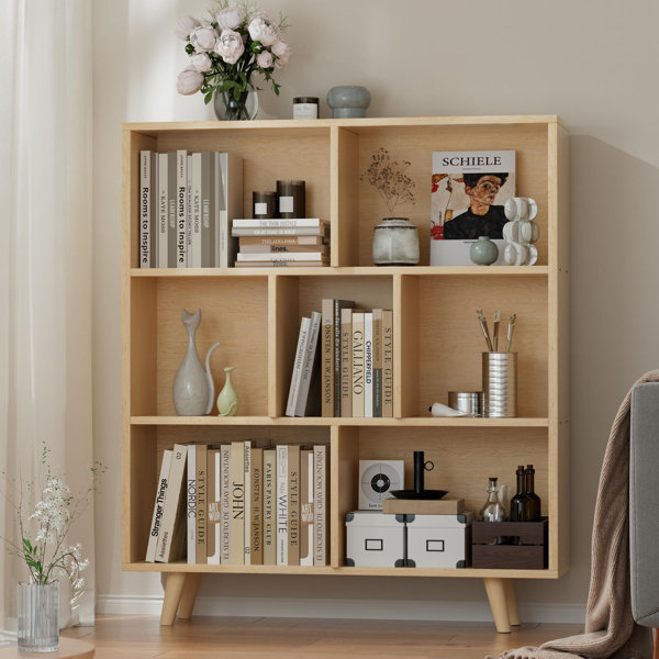 George Oliver Bookshelf, 3 Tier Book Shelf With Legs, Modern Small ...