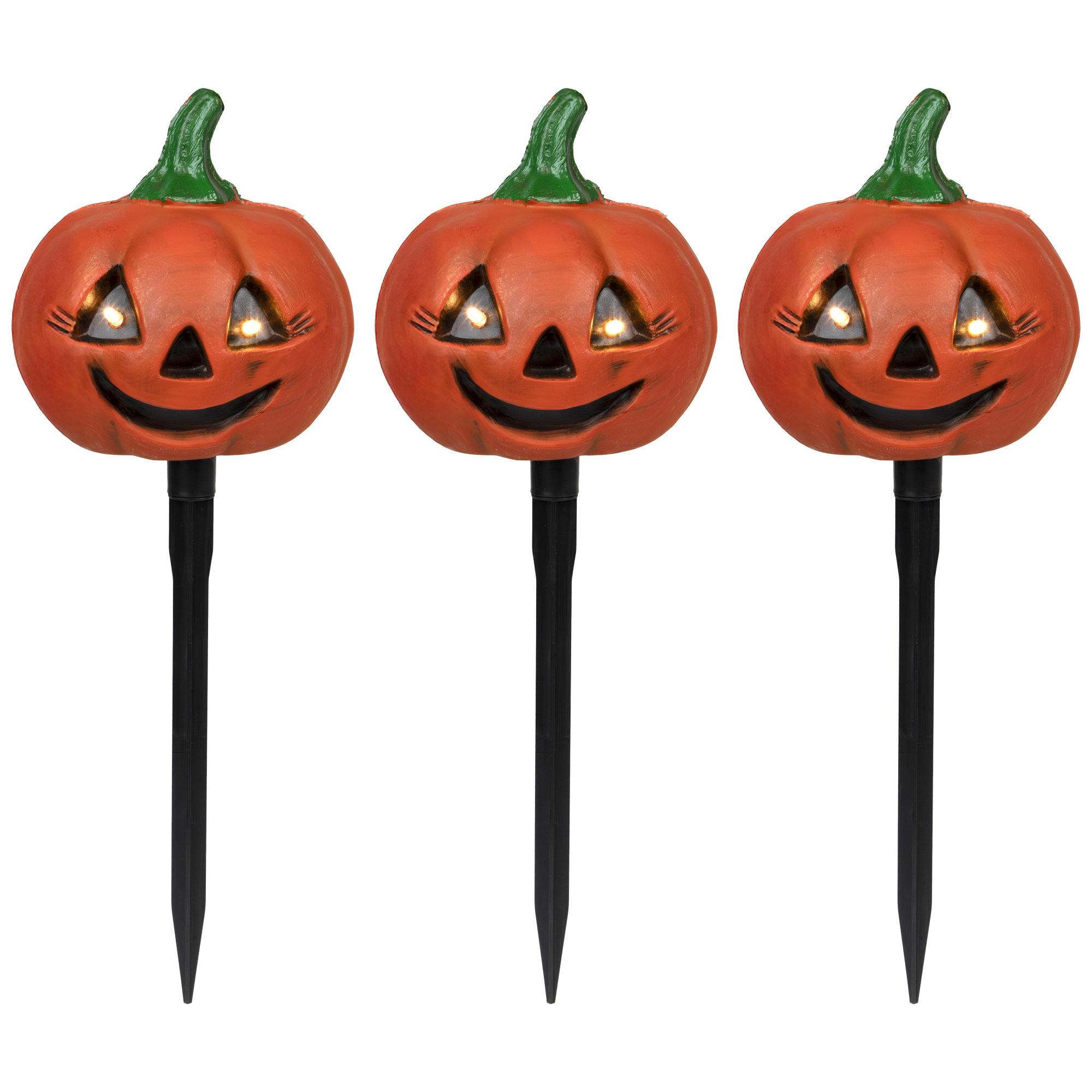 Northlight Seasonal Lighted Jack-o-Lantern Halloween Pathway Markers ...