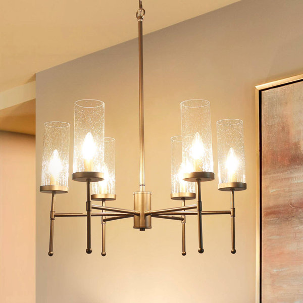 Everly Quinn Arnita 6-Light Classic/Traditional Bubble Glass Shade ...