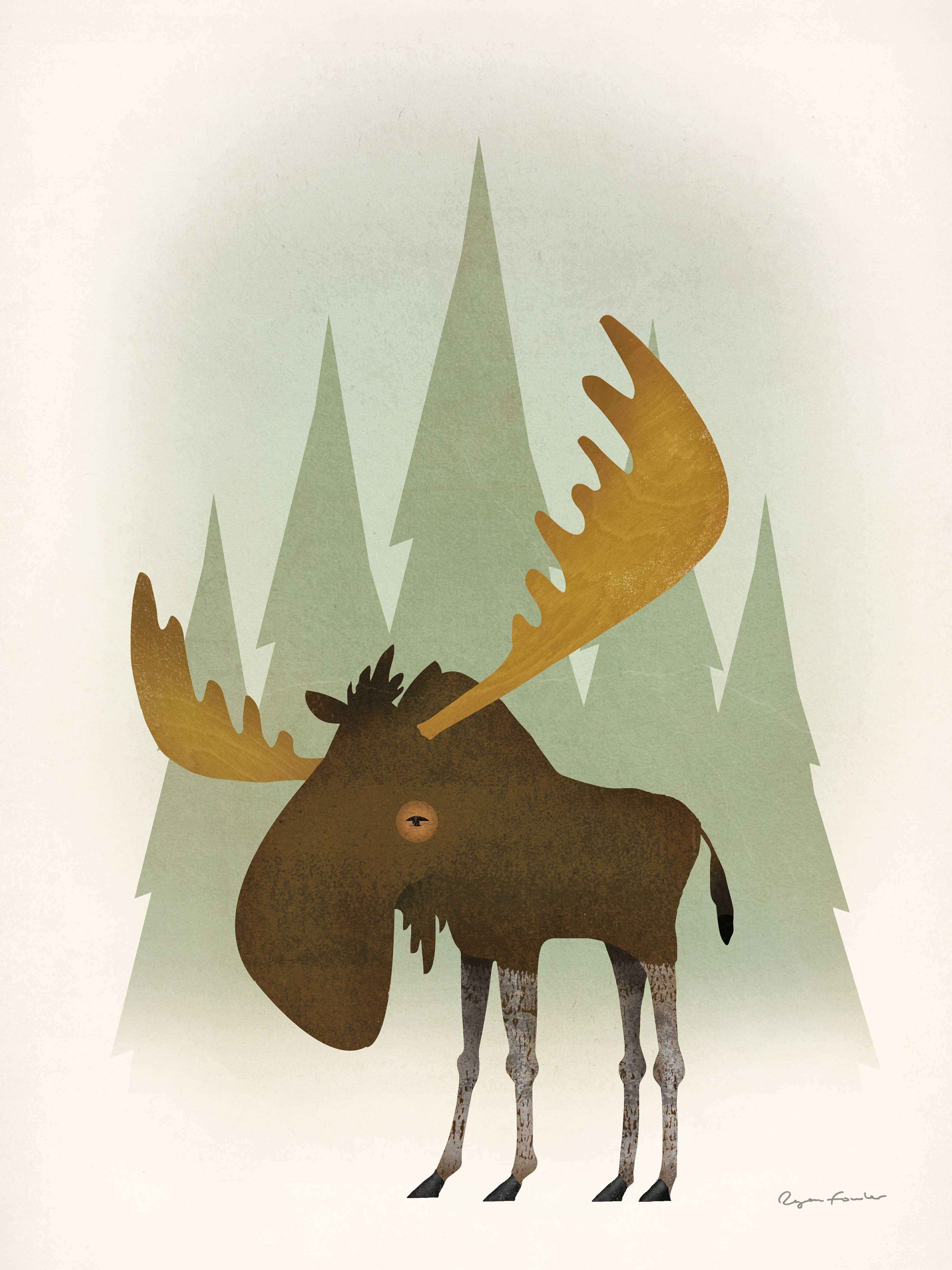 Millwood Pines Forest Moose - Wrapped Canvas Print | Wayfair