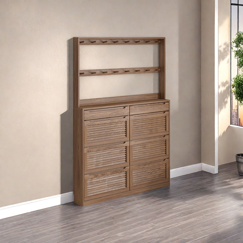 Elegant Home Furnishings.s Solid Oak Hall Tree with Drawer | Wayfair