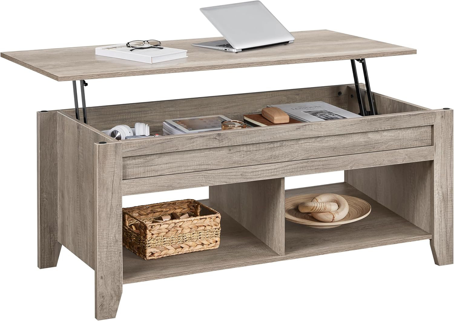 Lark Manor Table basse à plateau relevable avec compartiment de ...