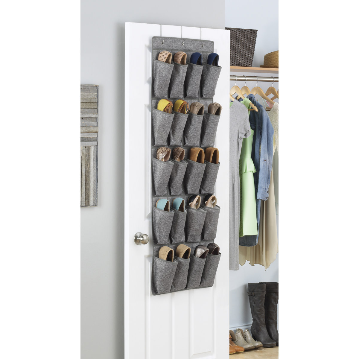 Whitmor, Inc Whitmor 20-Pocket 10 Pair Overdoor Shoe Organizer ...