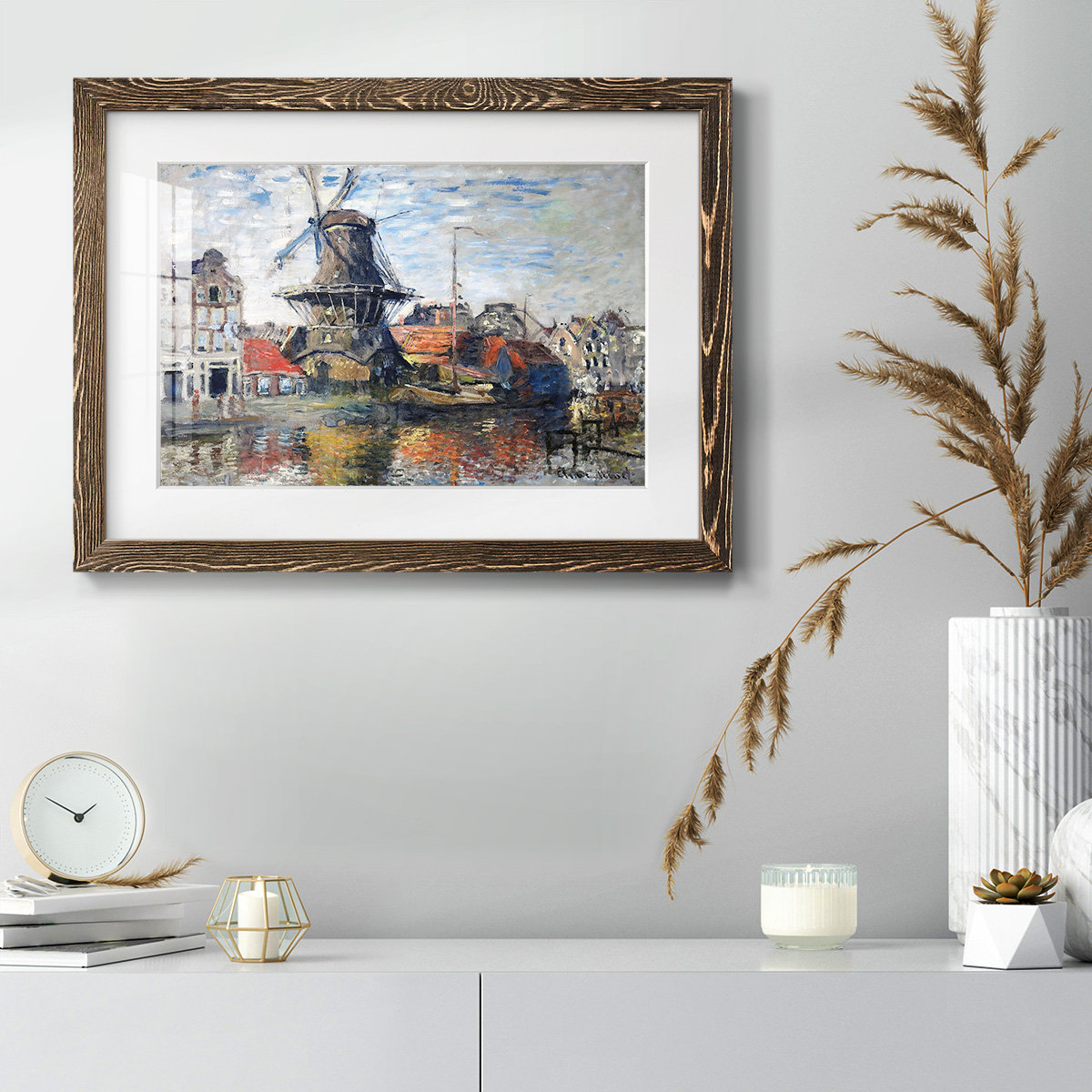 Winston Porter Windmill On The Onbekende Canal, Amsterdam, 1871 Framed ...