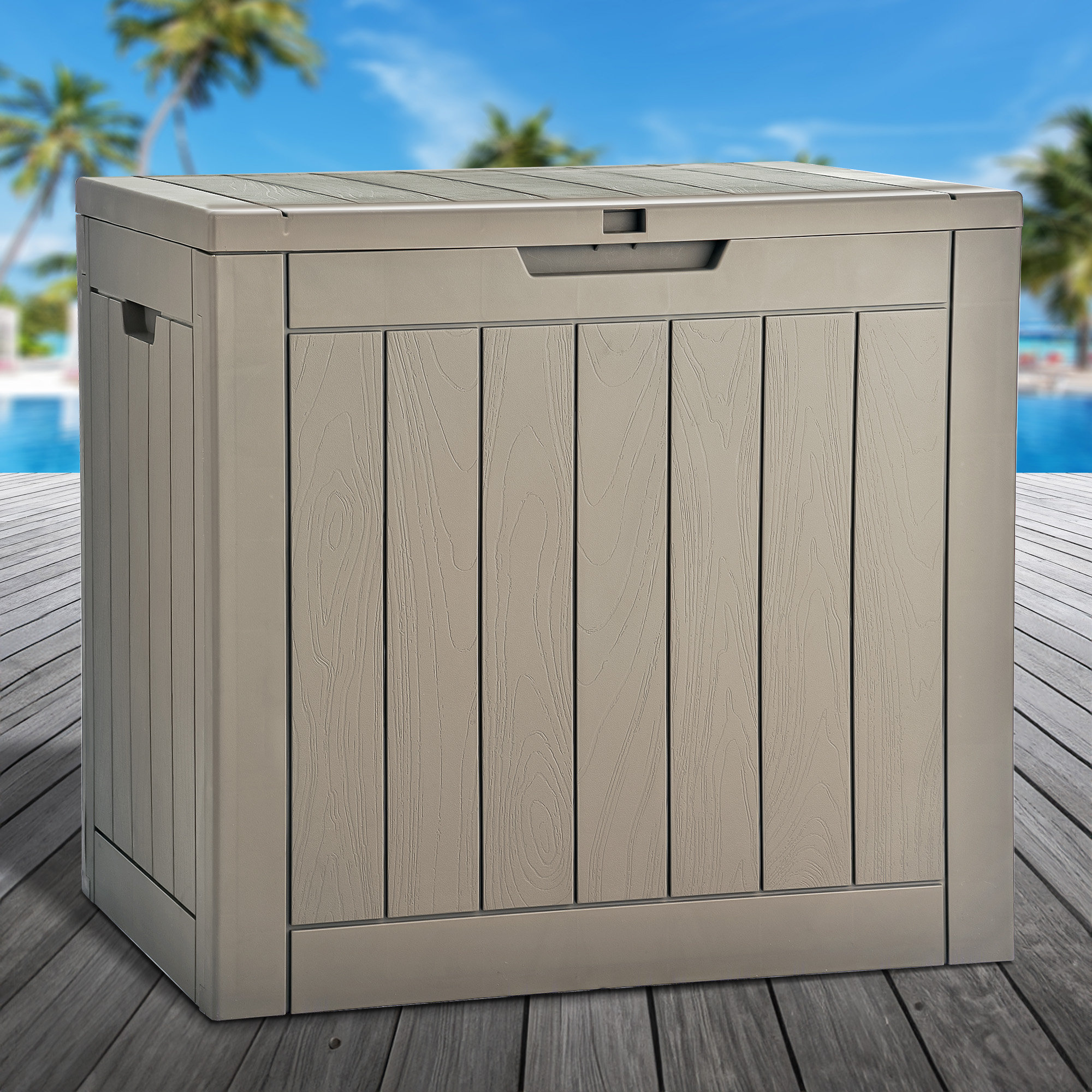 Edrosie Inc 32 Gallon Water Resistant Resin Lockable Deck Box & Reviews ...