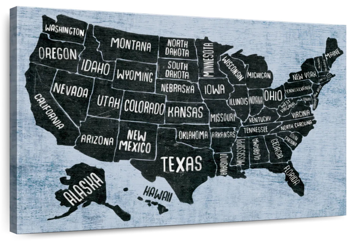Elephant Stock BW States USA Map - Wayfair Canada