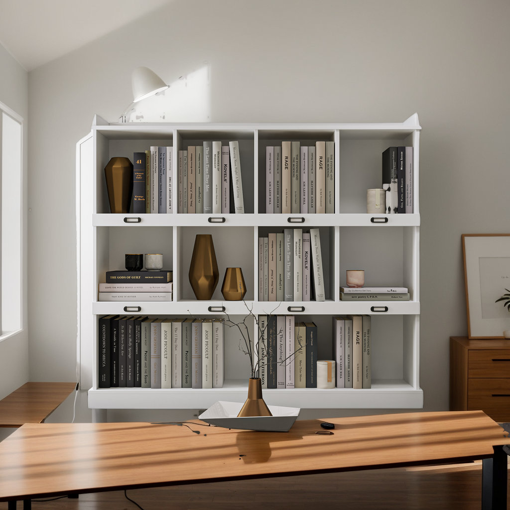 Corrigan Studio® 53.15" 3 Tier Cube Bookcase, Modern Bookshelf With 10 ...