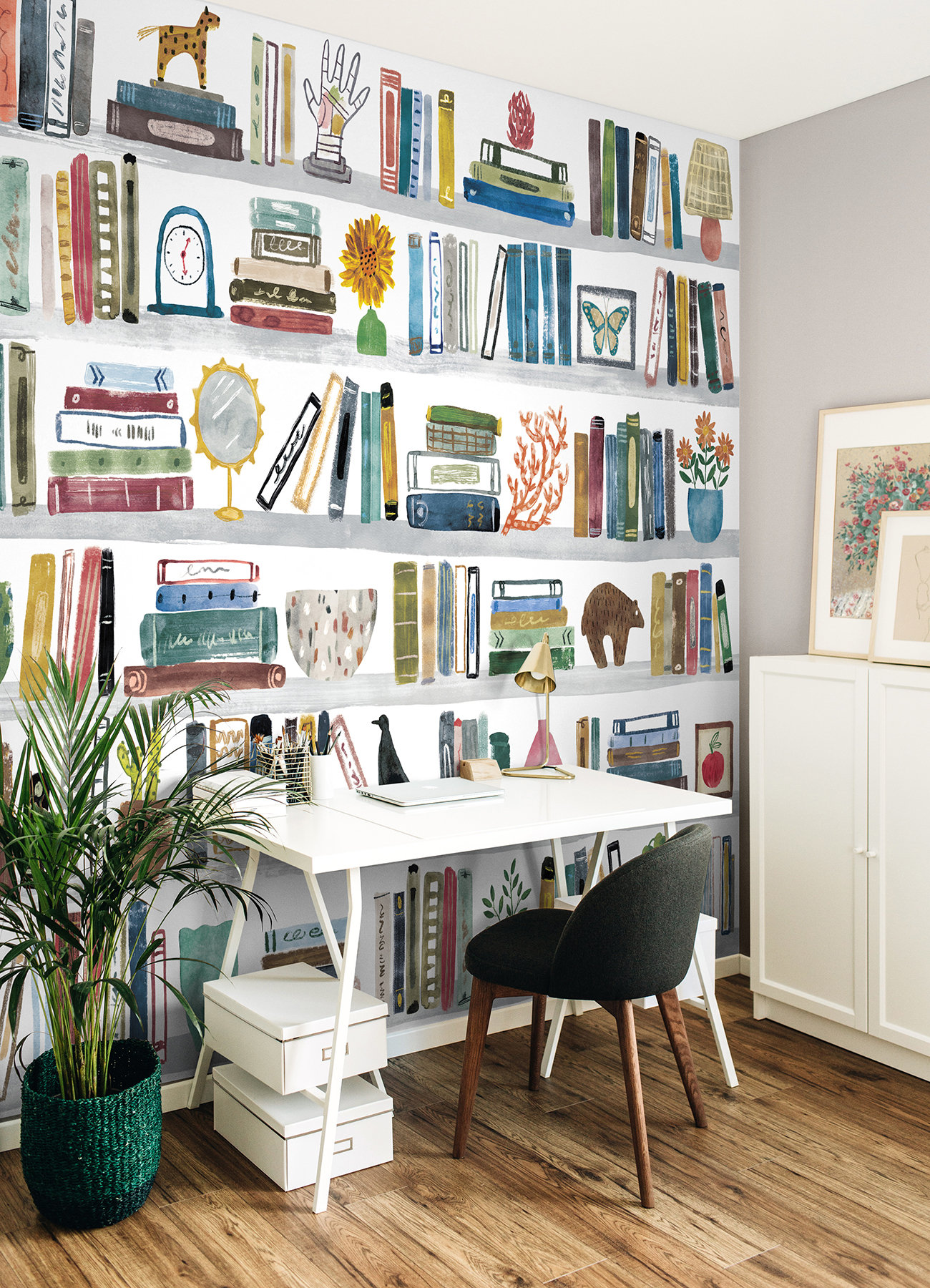 Room Mates Library Peel and Stick Wall Mural | Wayfair