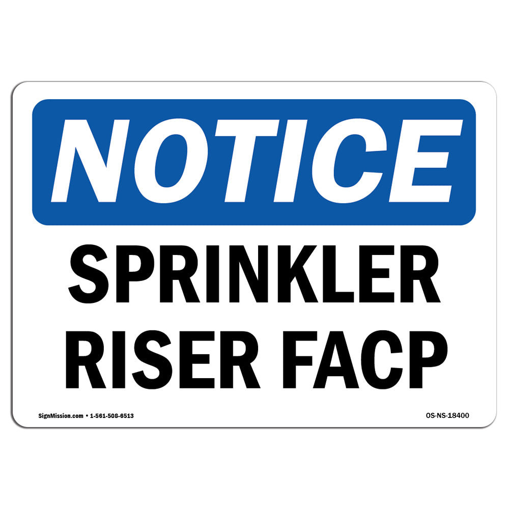 SignMission Sprinkler Riser Facp Aluminum Sign 18 x 24 | Wayfair