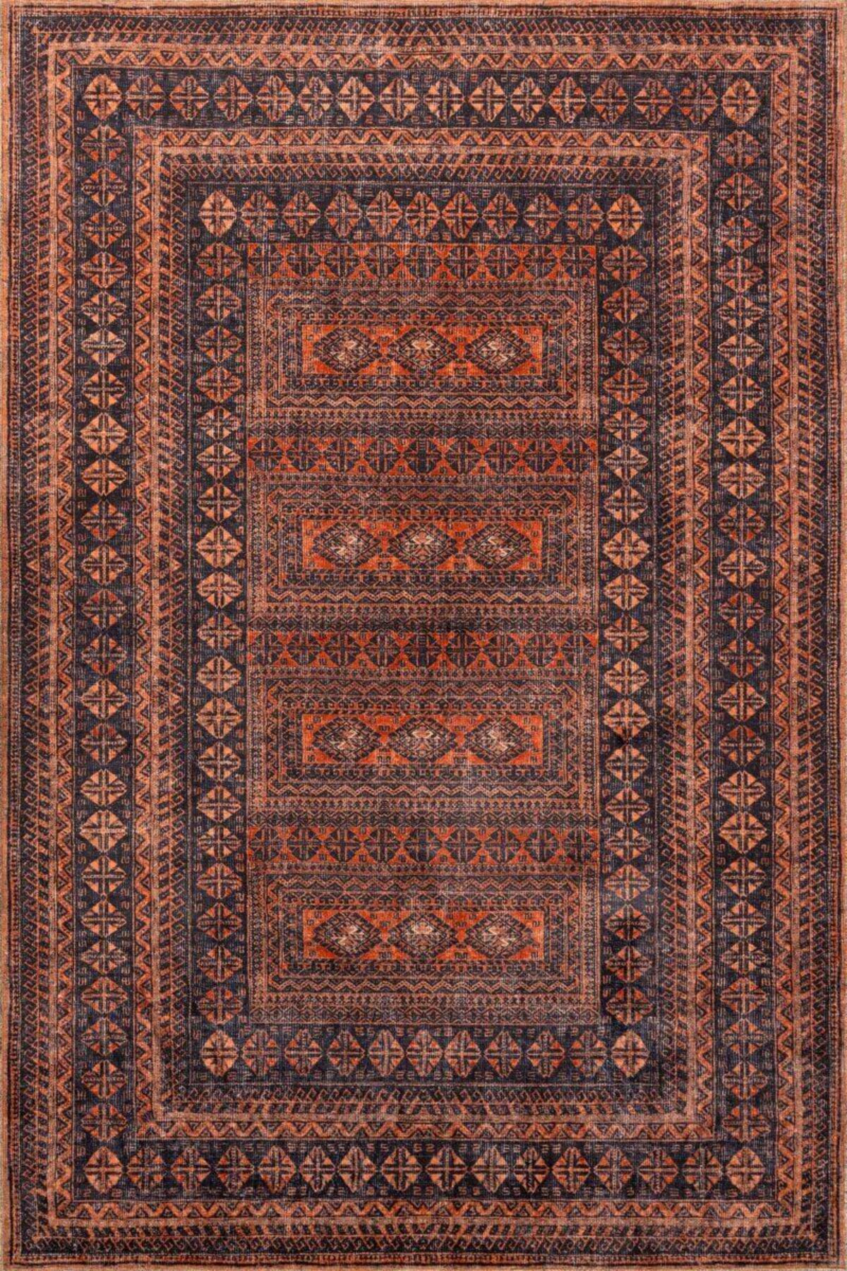 Bungalow Rose Brown Oriental Polyester Soft Touch Machine Woven ...