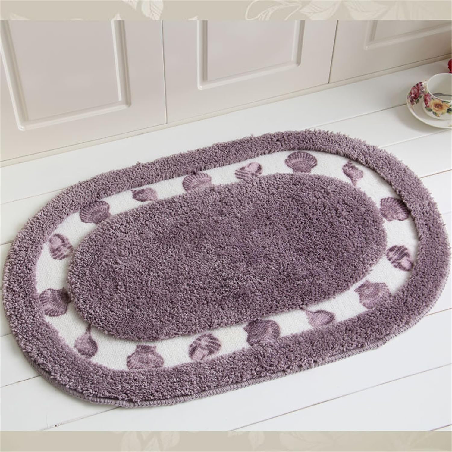 Lark Manor™ Pretty Shell Pattern Bathroom Rugs | Wayfair