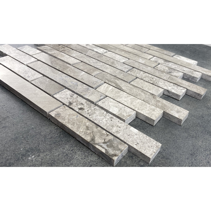 Miletos Stone Collection Random Sized Marble Linear Mosaic Wall & Floor ...