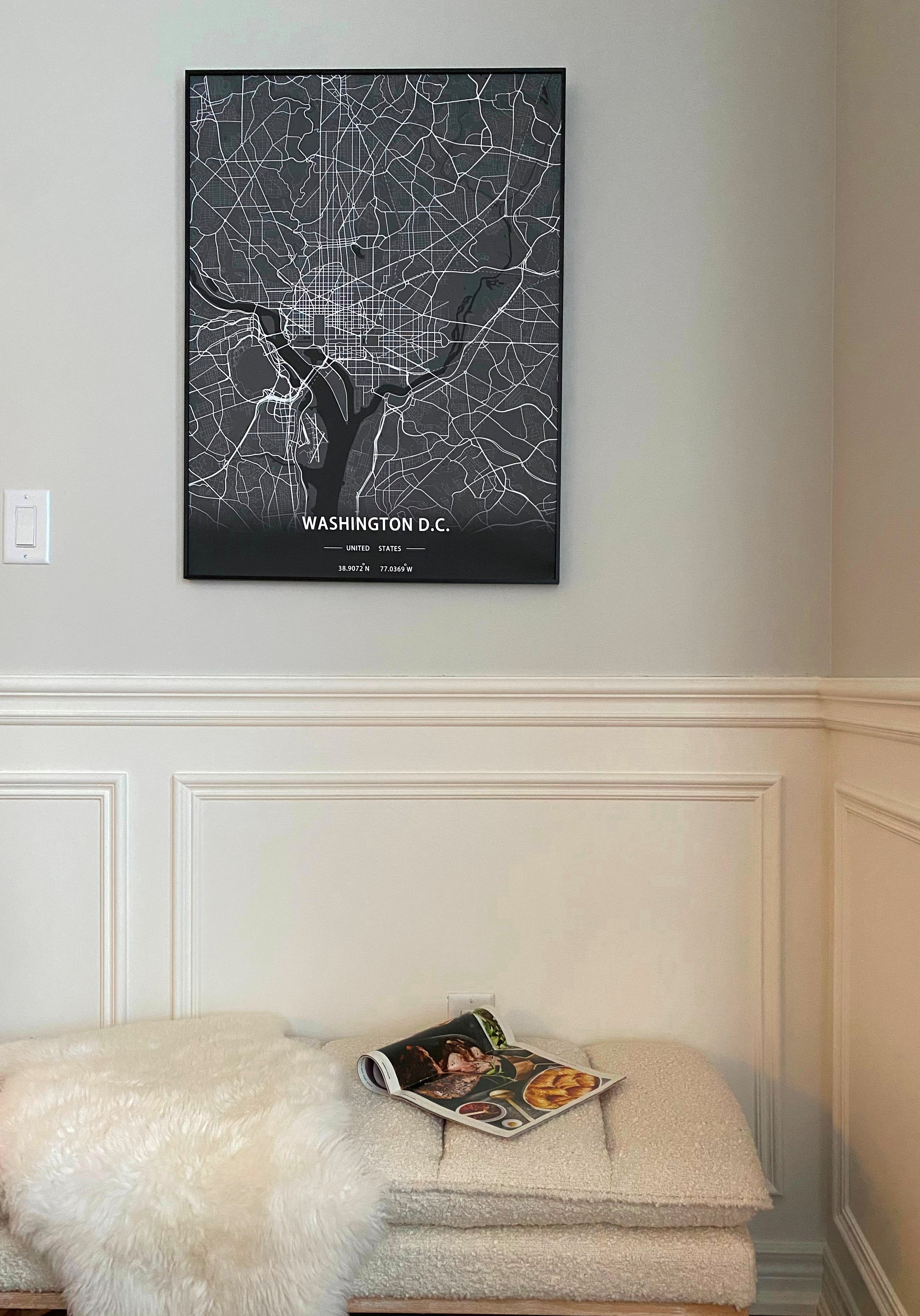 17 Stories Washington Dc City Map Frame Wall Art-Black - Wayfair Canada