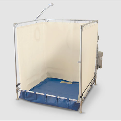 Fawssit Portable Showers 42'' W 48'' H Semi-Frameless Rectangle ...
