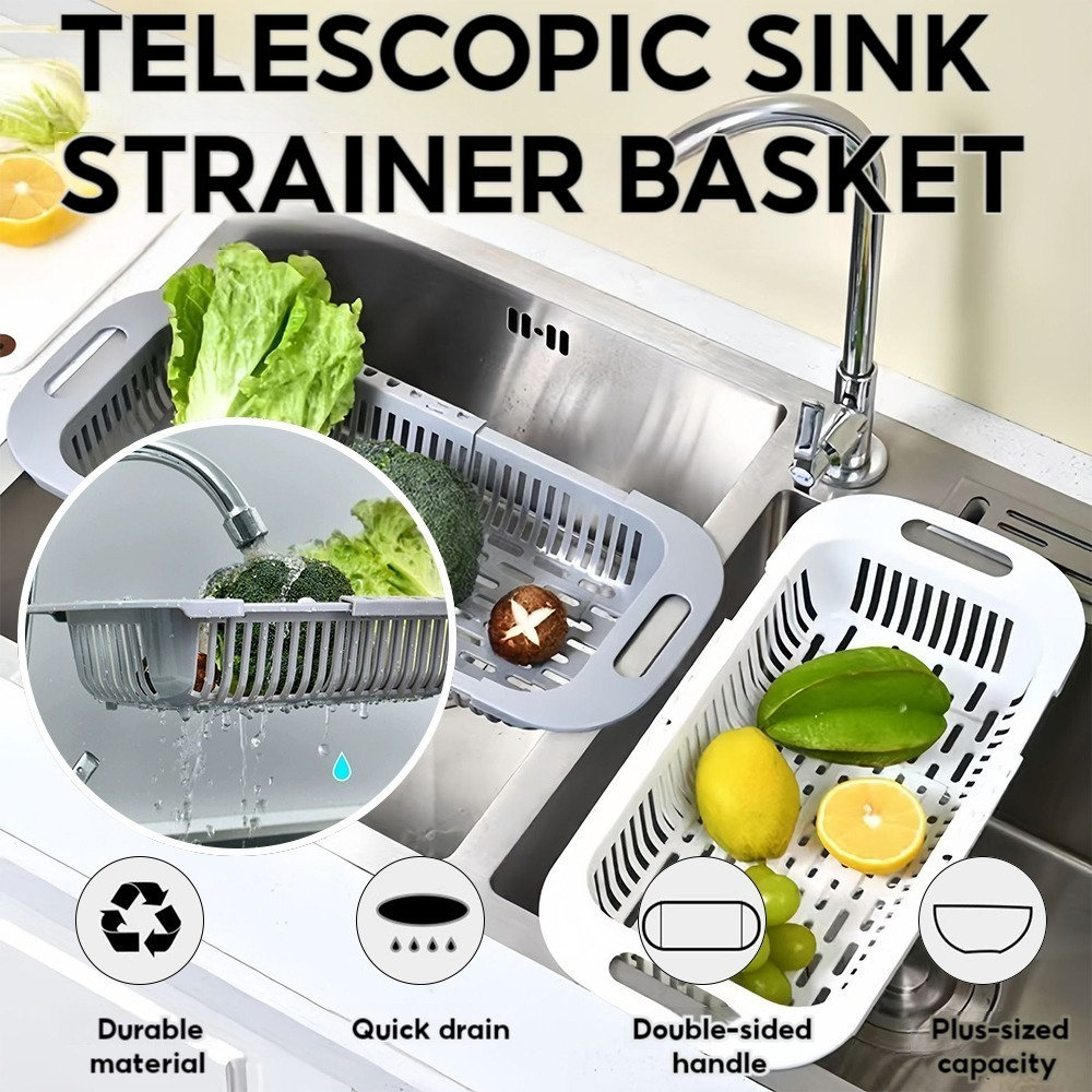 frler Extendable Over The Sink Colander Fruits And Vegetables Drain ...