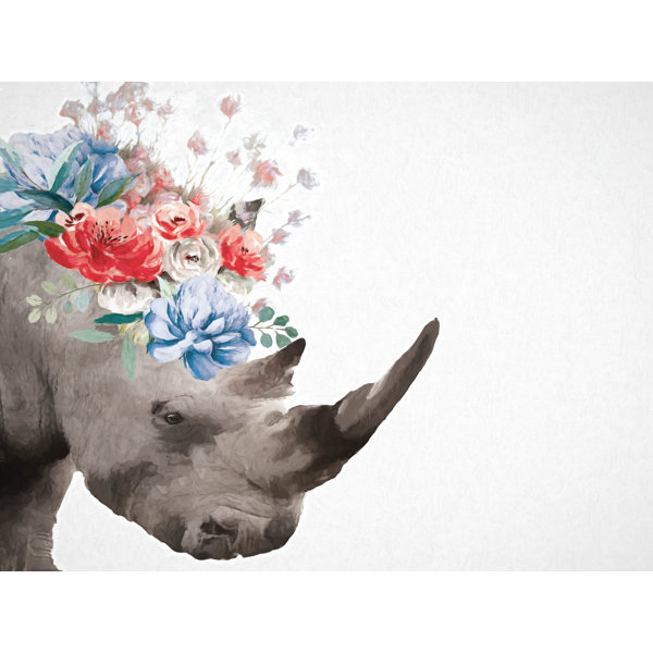 Indigo Safari Fancy Rhino On Canvas Painting - Wayfair Canada