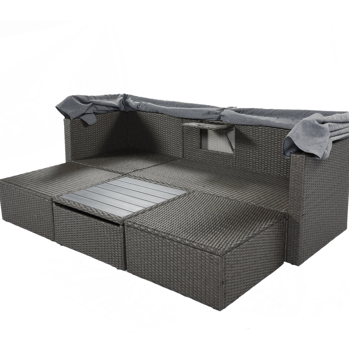Latitude Run® Crenwick Outdoor Patio Rectangle Daybed with Retractable ...