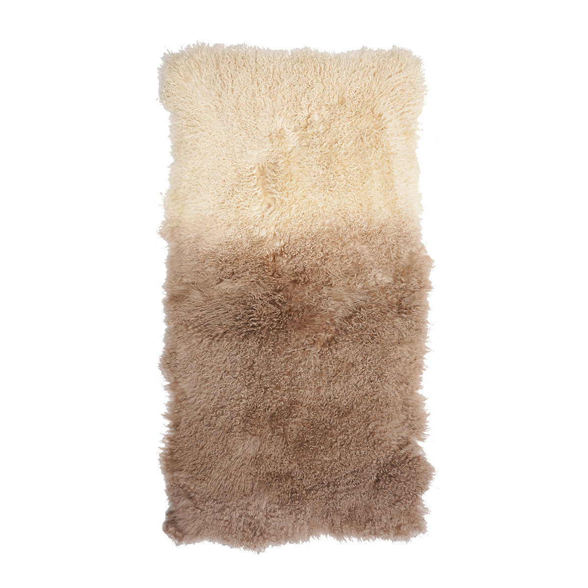 Everly Quinn Ombre Handmade Sheepskin Rectangle 2' x 4' Area Rug in ...