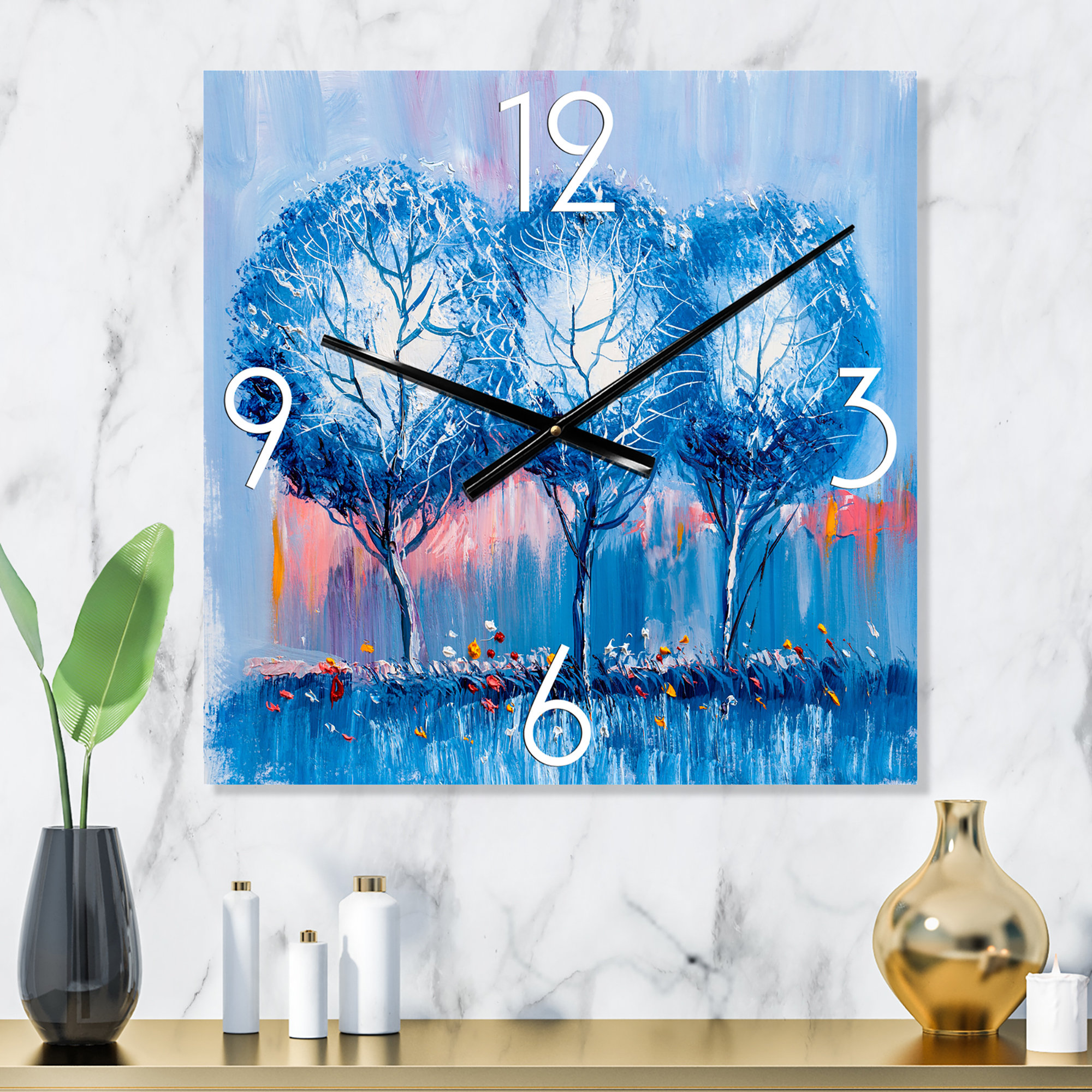 East Urban Home Colourful Trees Impressionist Landscape III - Modern ...