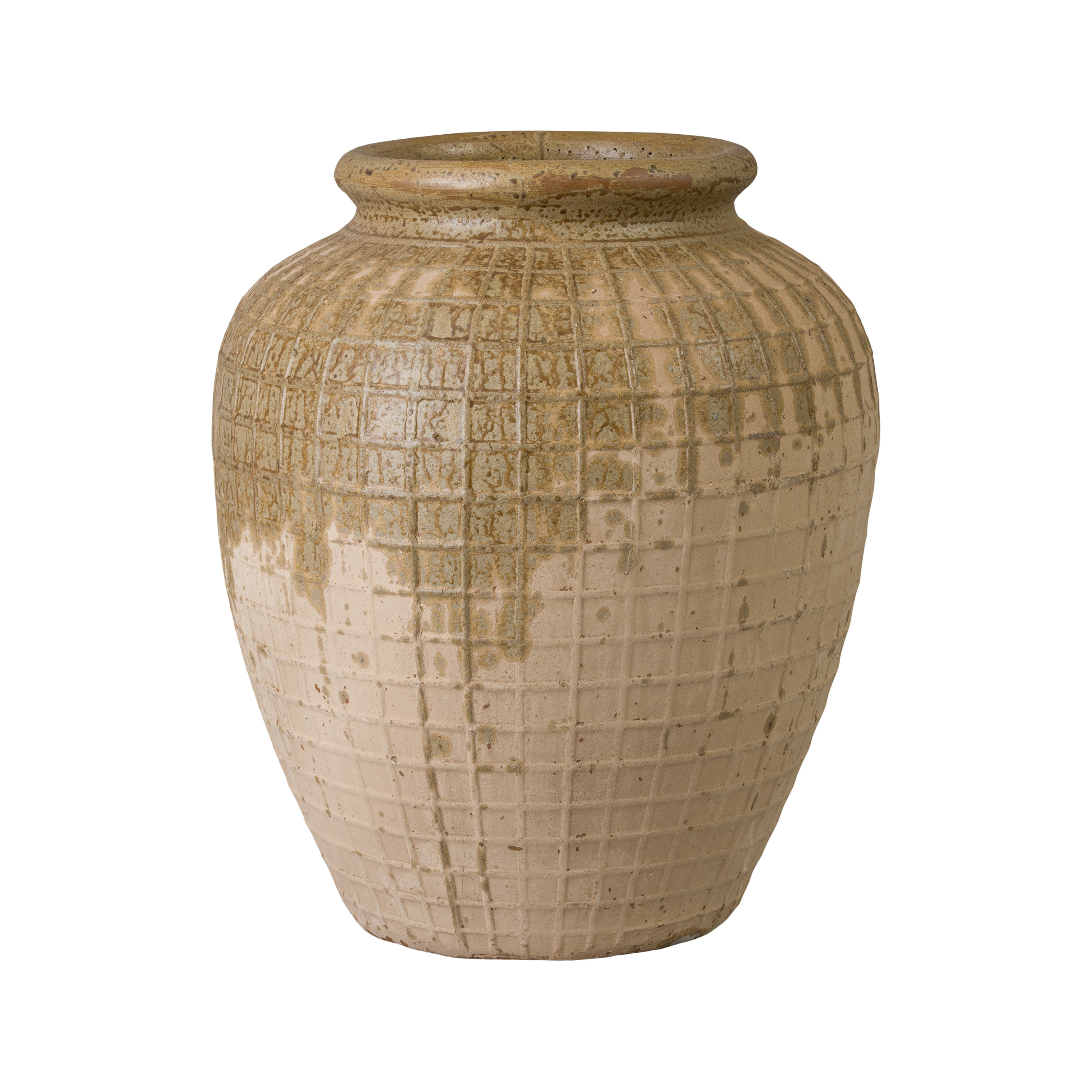 Emissary Home and Garden 26 in. Brown Ceramic Round Jar (26 in. L x 26 ...
